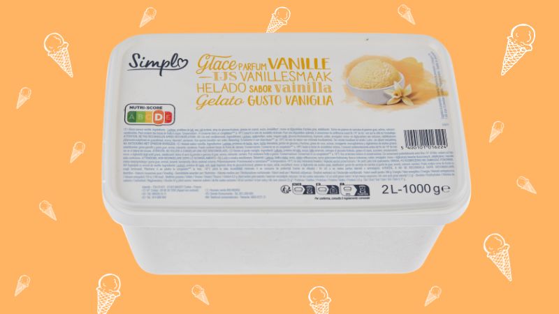 Pas de vraie vanille dans la glace Simpl (Carrefour)